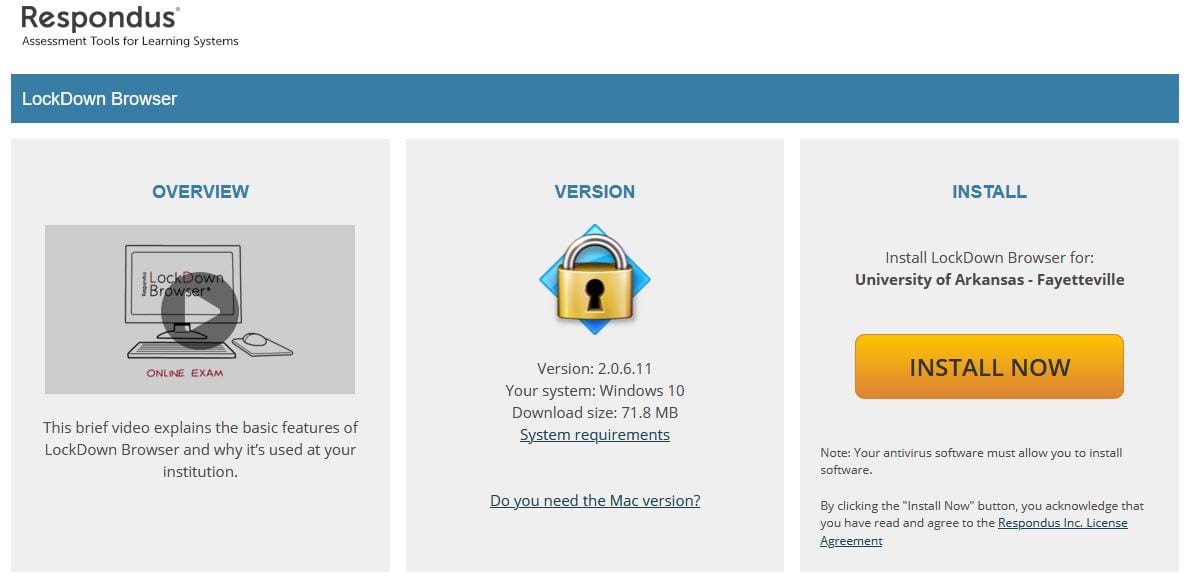Respondus Program | Online Exam